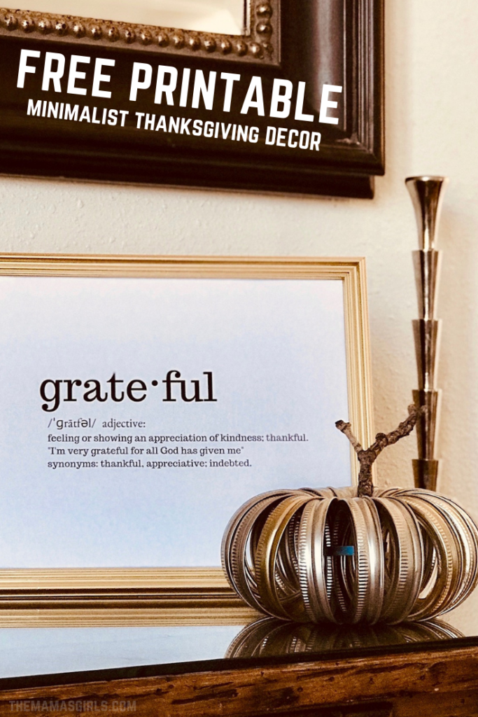 Free Minimalist Grateful Printable for Thanksgiving - TheMamasGirls